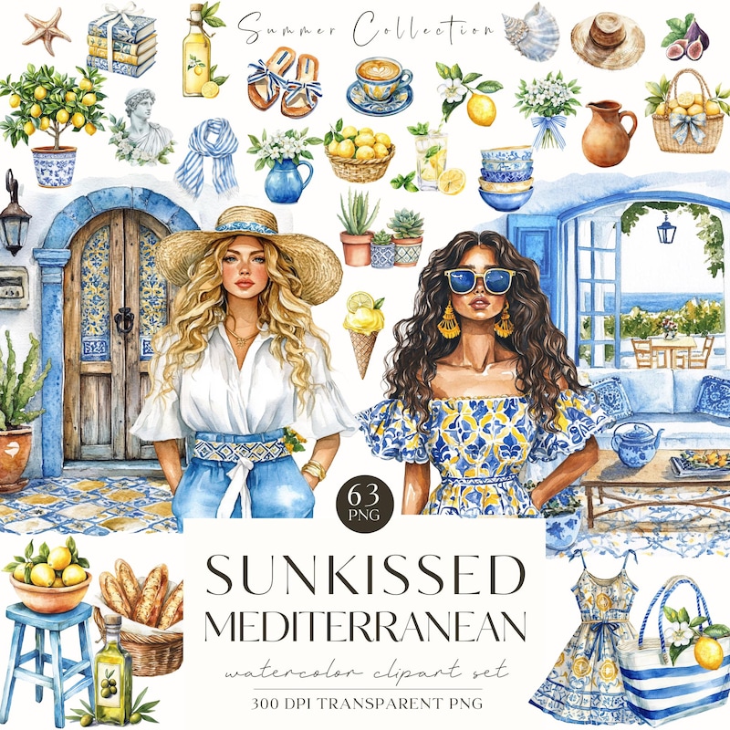 Blue Lemon Clipart Travel - Etsy