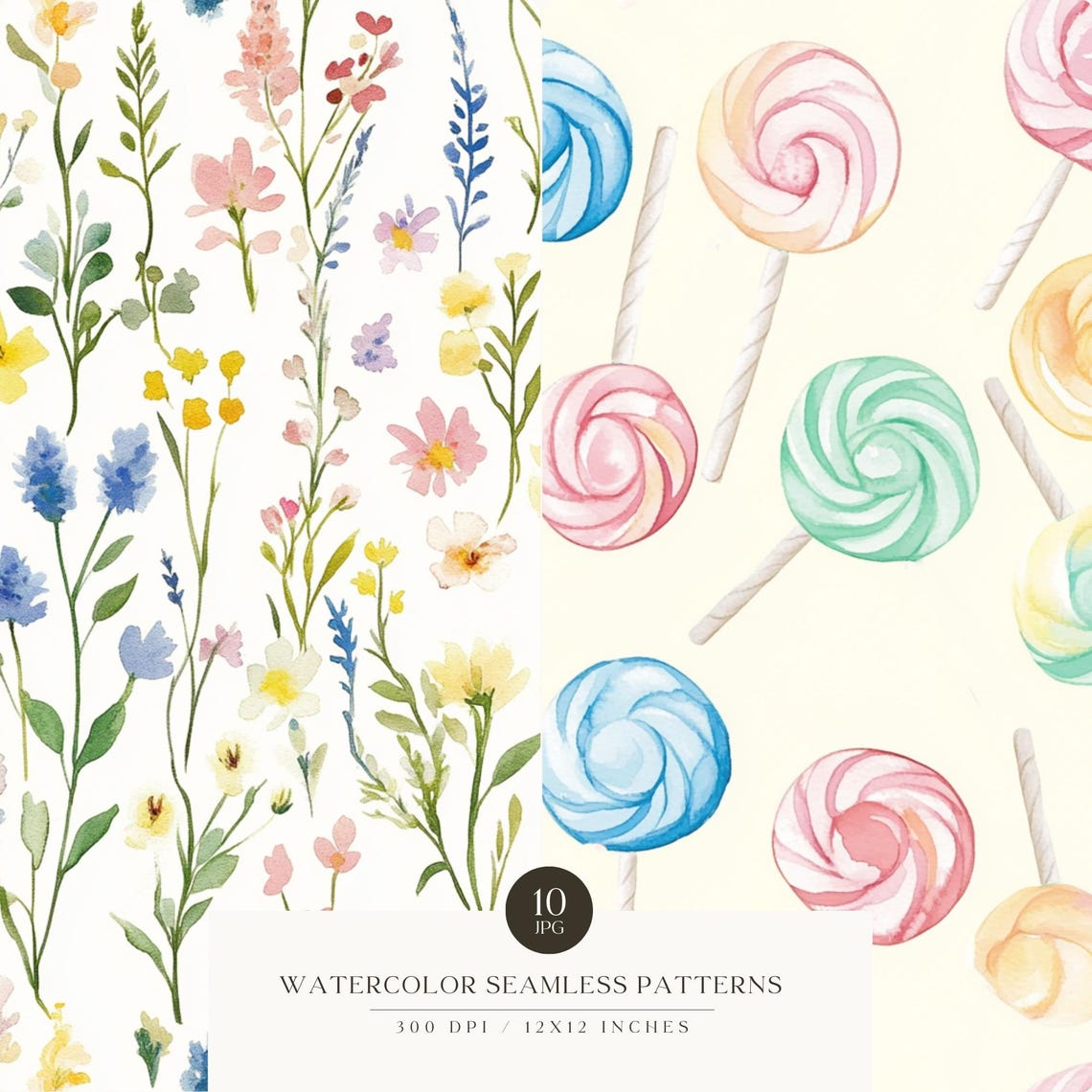 Spring Seamless Patterns, Pastel Background, Sweet, Fun Colorful ...