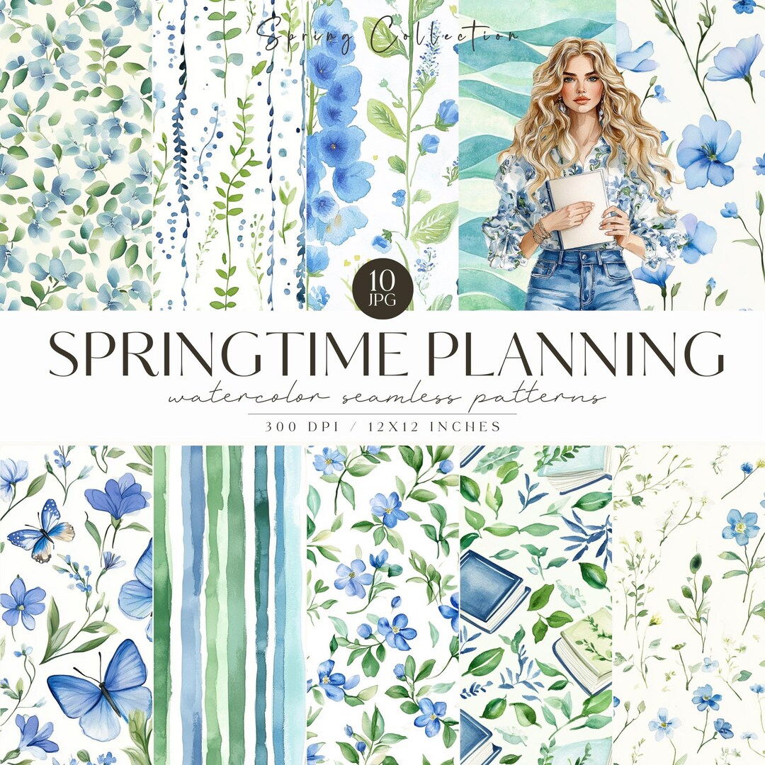 Springtime Background, Floral Spring Seamless Pattern, Meadow Flowers ...