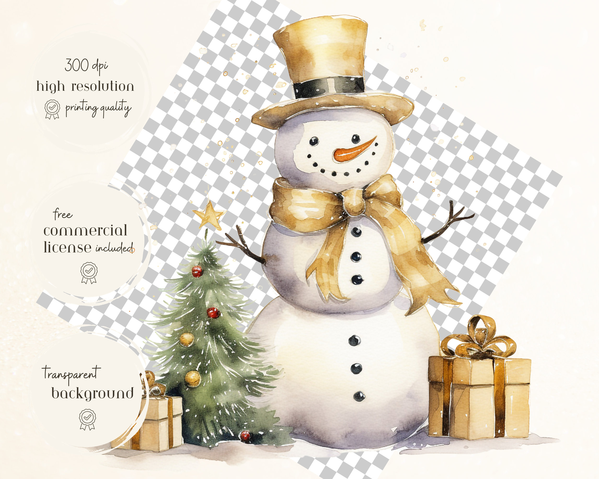 Gold Christmas Clipart, Watercolor Christmas Clipart, Gold Tis the ...