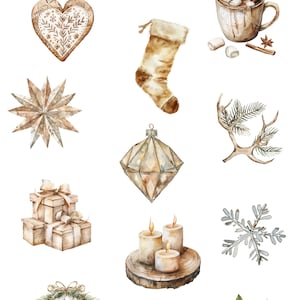 Cozy Christmas Clipart Bundle-watercolor Winter-rustic Christmas Png ...