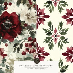 Classic Christmas Seamless Patterns, Cozy Christmas Pattern, Pine ...