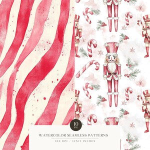 Cozy Winter Seamless Patterns, Candy Cane Pattern, Neutral Christmas ...
