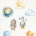 Watercolor Space Clipart Bundle, Astronaut Nursery Clipart, Astronaut ...