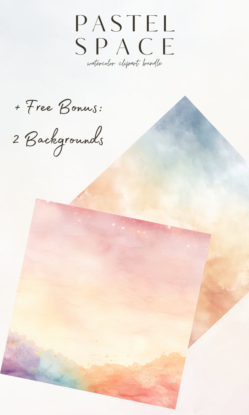 Watercolor Cute Space Clipart Bundle, Pastel Girl Astronaut Nursery ...