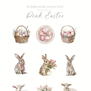 Pink Easter Eggs Bunny Clipart-easter Graphics-pastel Easter-spring Png ...