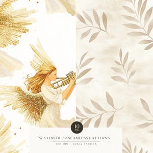 Religious Easter Seamless Pattern, Neutral Easter Background, Cross, He ...