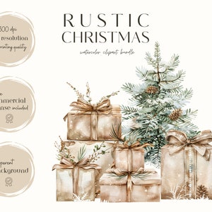 Cozy Christmas Clipart Bundle-watercolor Winter-rustic Christmas Png ...