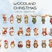 Woodland Christmas Clipart, Watercolor Winter PNG, Forest Christmas ...