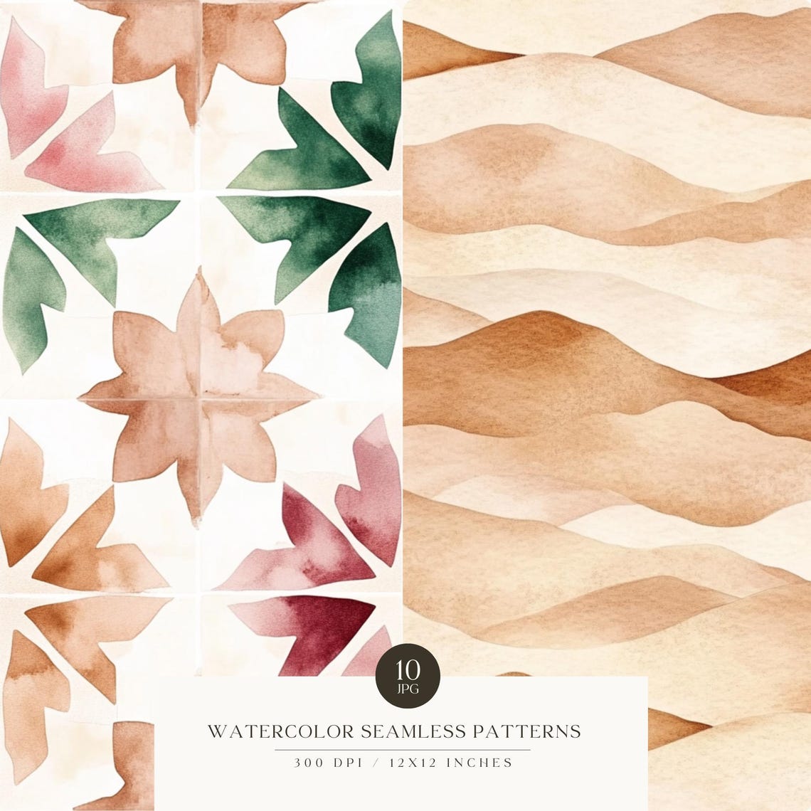 Watercolor Moroccan Tiles Seamless Pattern, Moroccan Aesthetic, Tile ...