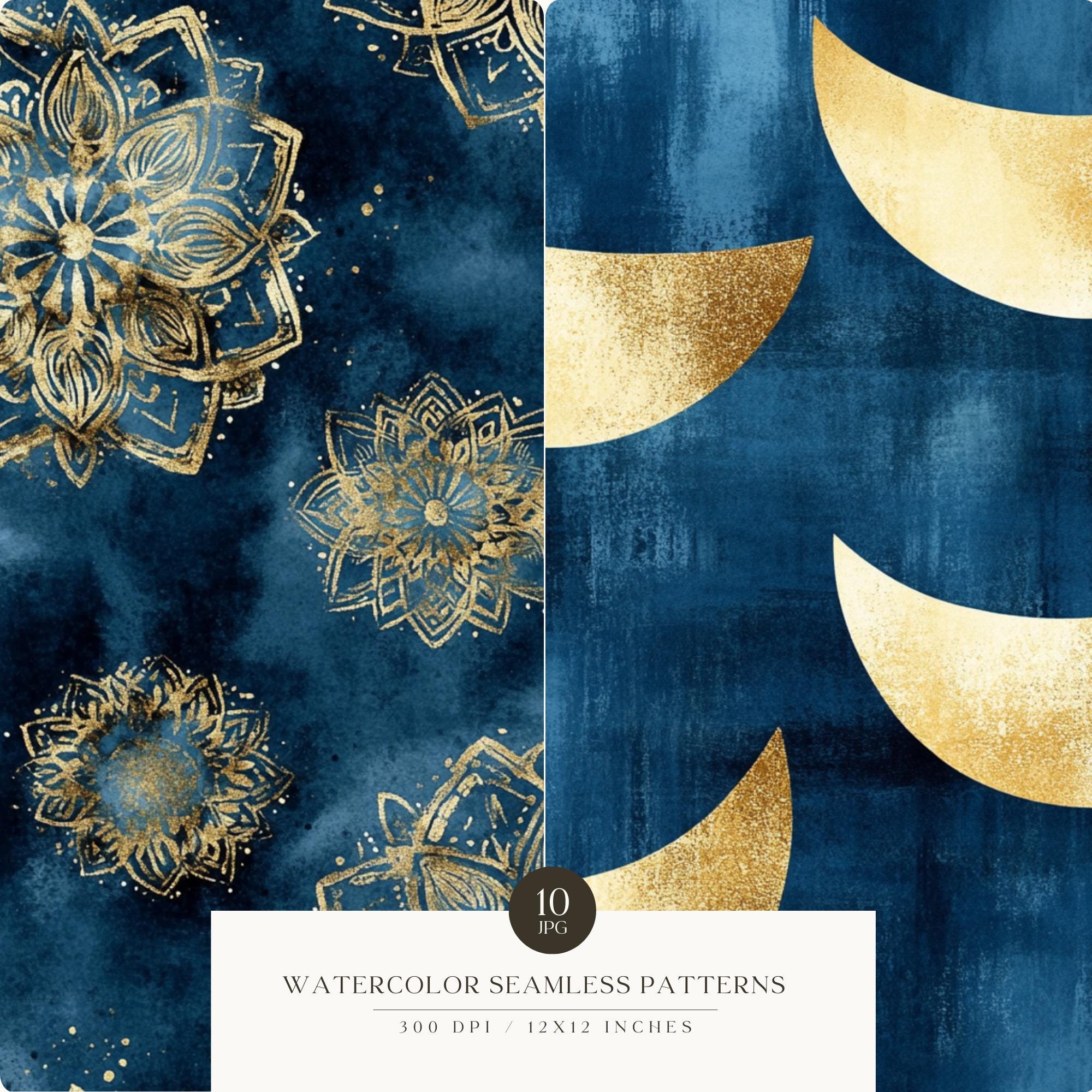 Celestial Pattern, Sun Pattern, Moon, Stars, Magic, Mystical, Seamless ...