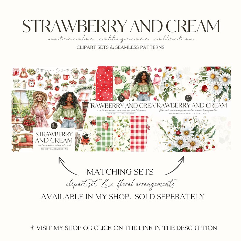 Strawberry Background, Seamless Pattern, Cottagecore, Cozy Summertime ...