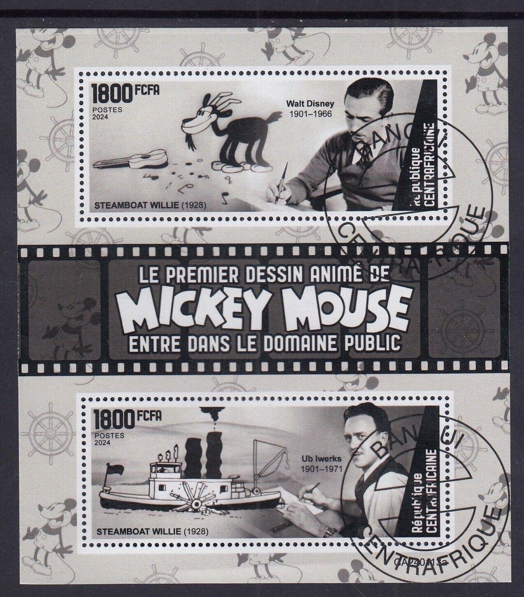 2024 Mini Sheet Disney Stamps Mickey Mouse Enters Public Domain CTO No ...