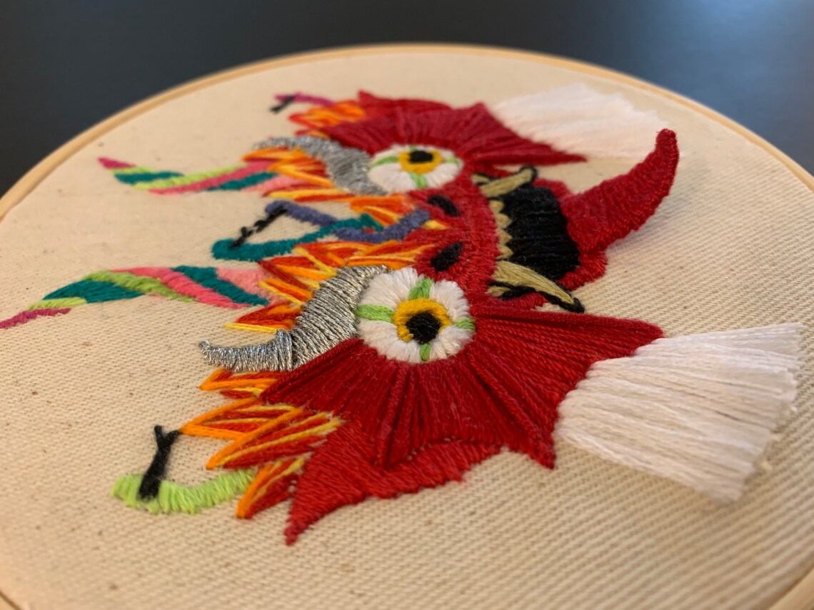 Diablada Mask Handmade Embroidery. - Etsy