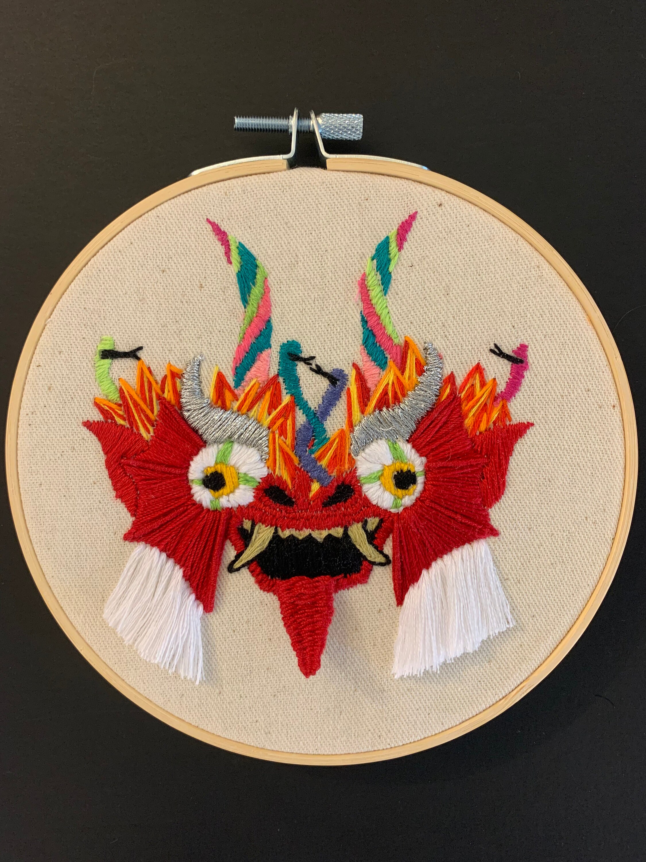 Diablada Mask Handmade Embroidery. - Etsy