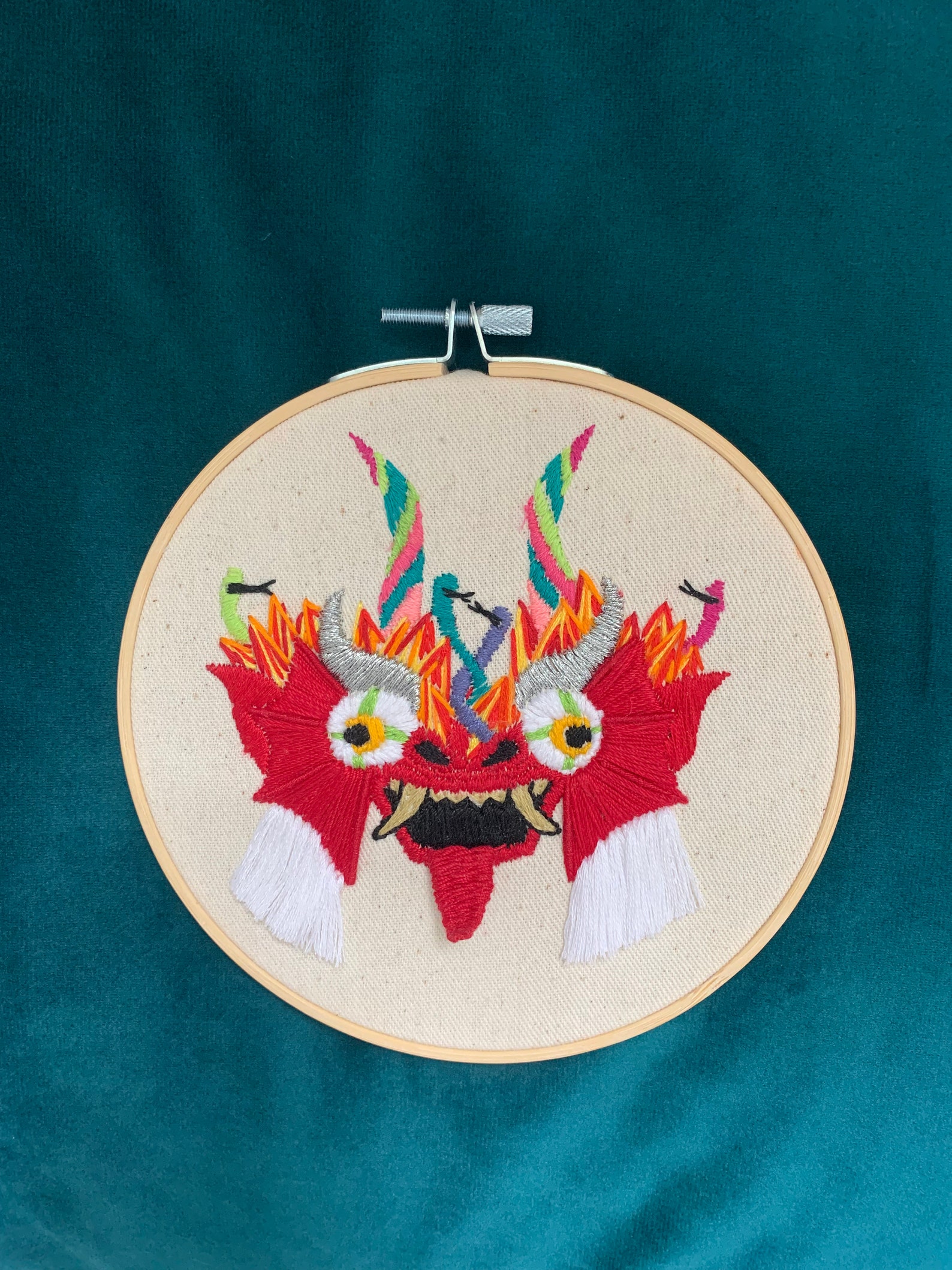 Diablada Mask Handmade Embroidery. - Etsy