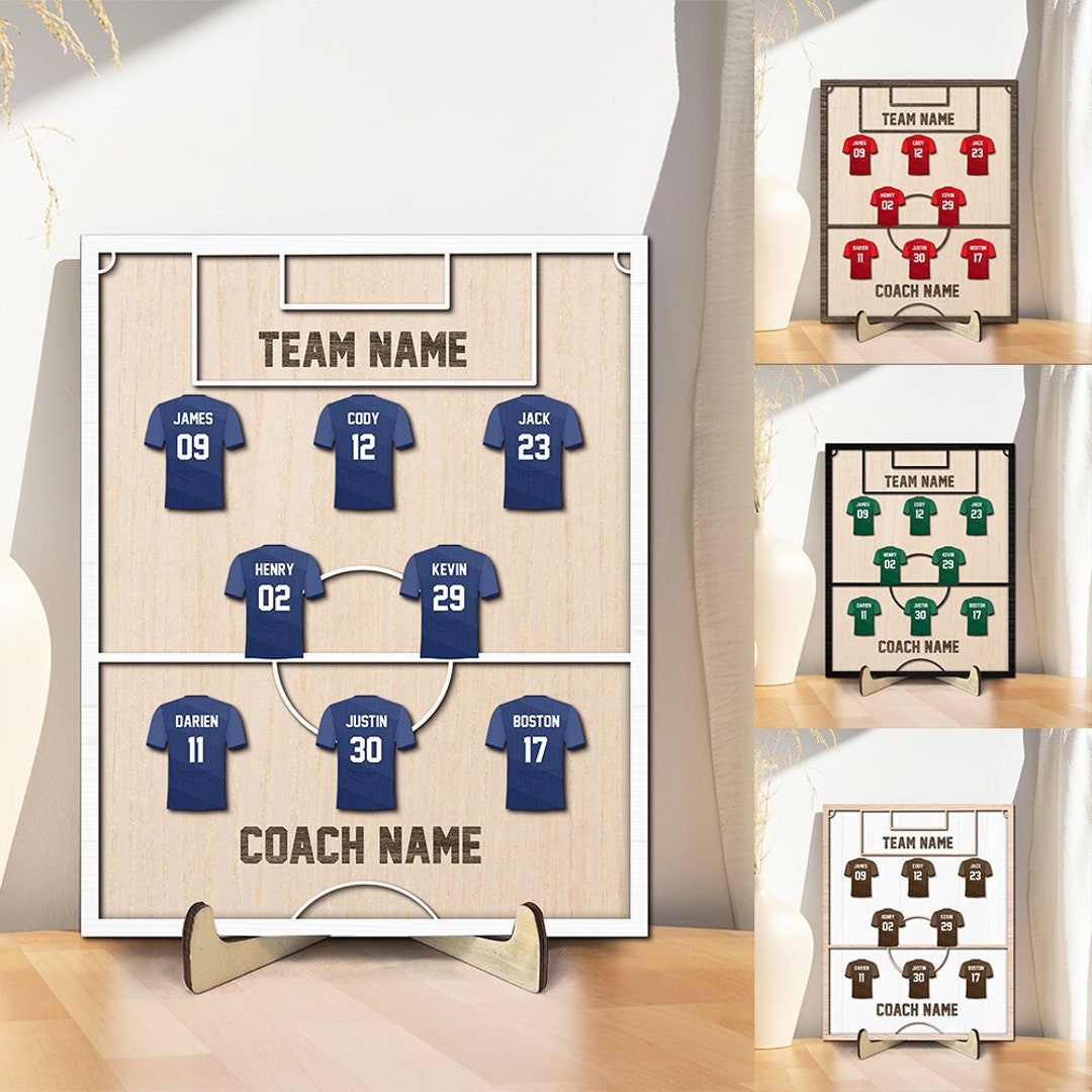 Personalized Soccer Wooden Plaque, Custom Name & Number Wooden Sign ...