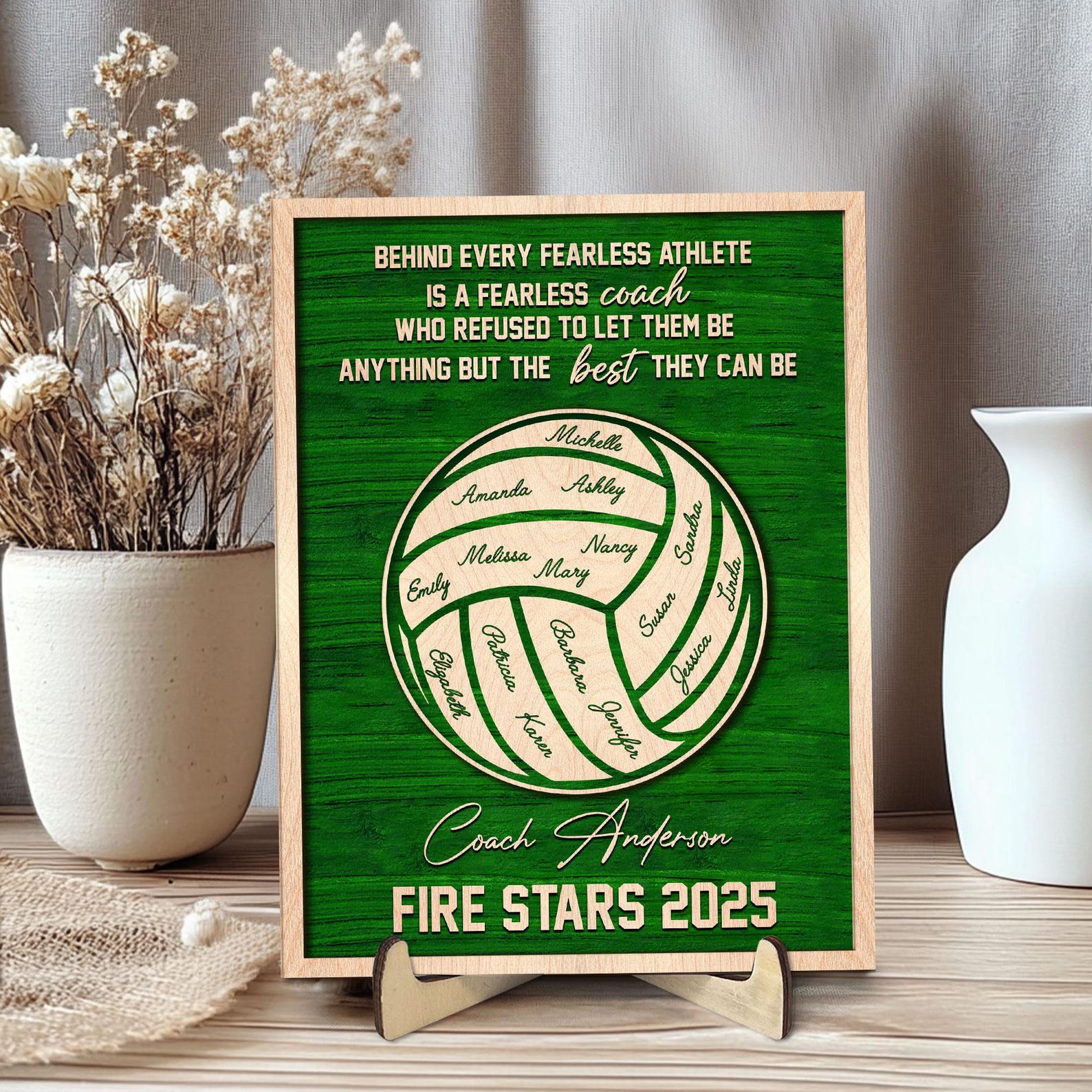 Personalized Volleyball Wooden Plaque, Custom Team Names Wooden Sign ...