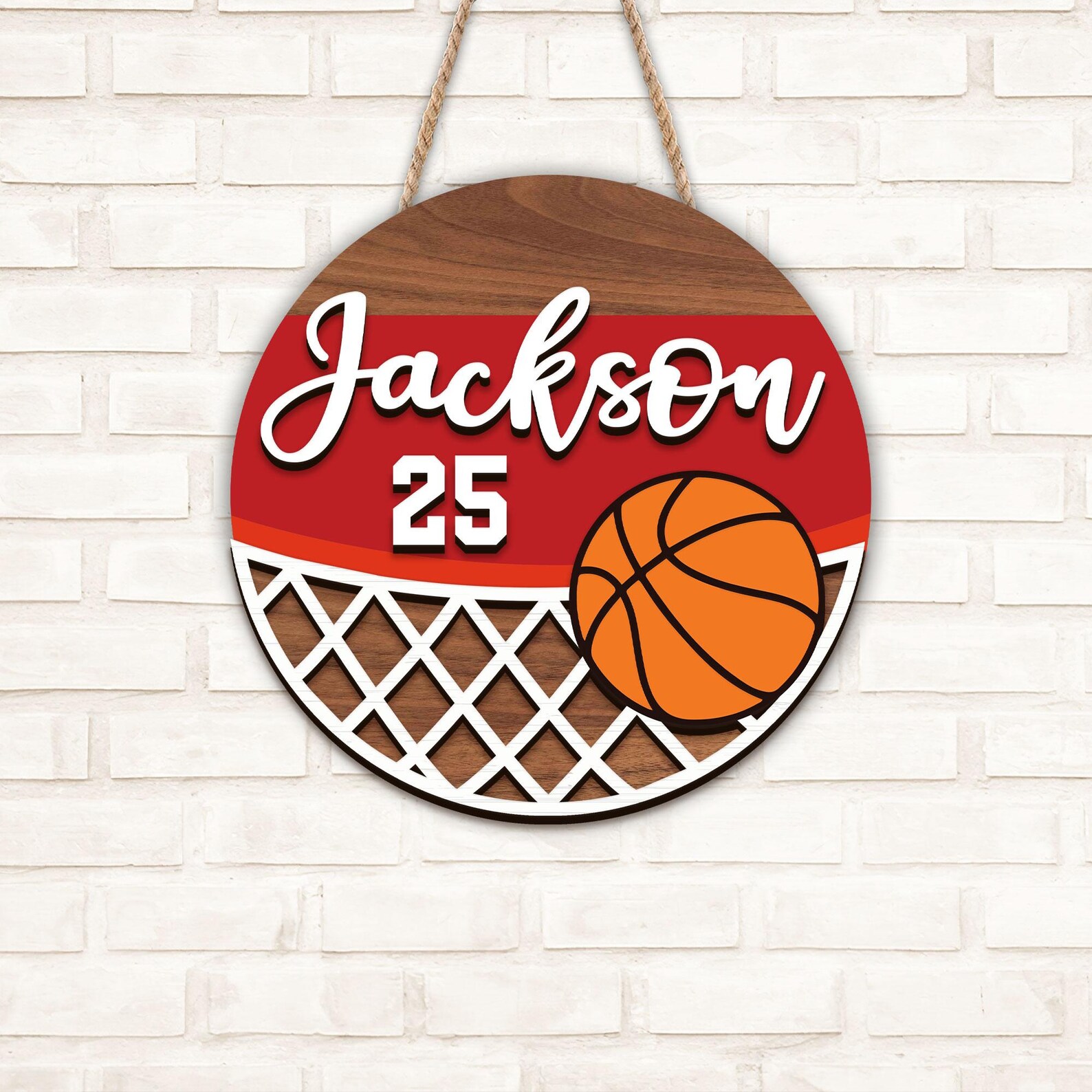Personalized Basketbal Wood Sign, Basketball Door Hanger, Custom ...