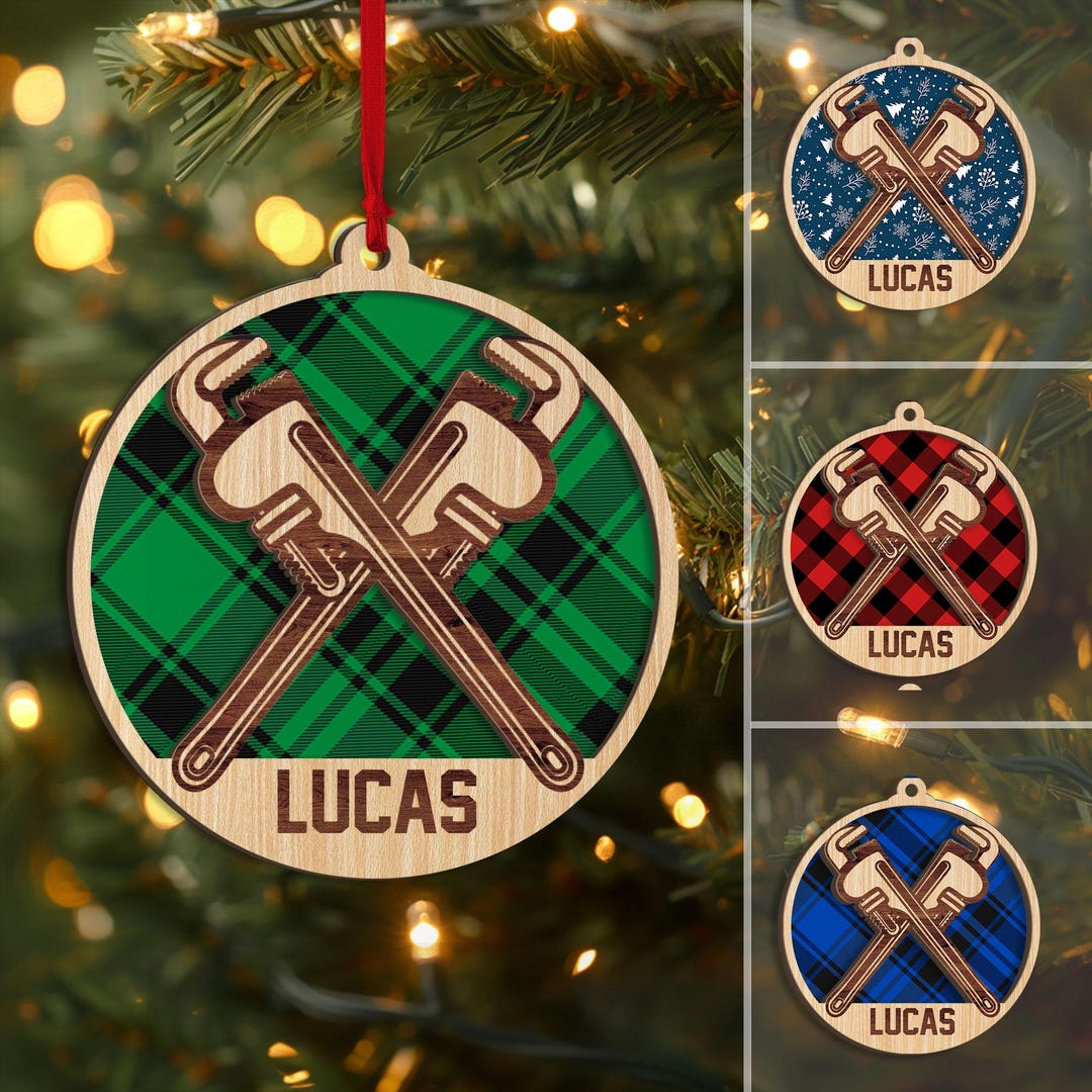 Personalized Plumber Layered Wood Ornament, Custom Plumber Christmas ...