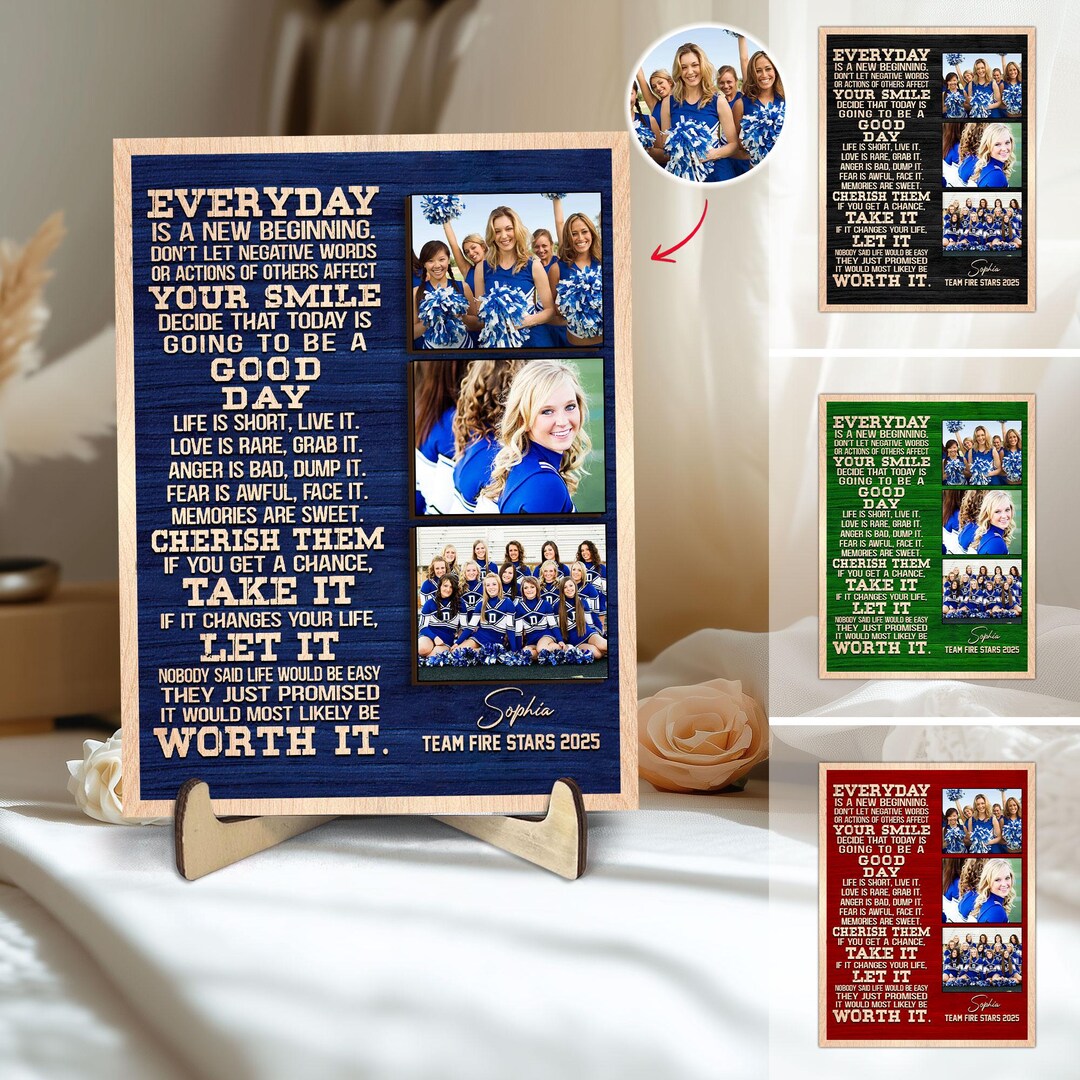 Personalized Cheerleading Wooden Plaque, Custom Photo on Wood Sign ...