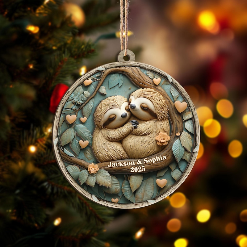 Sloth Christmas Ornament - Etsy
