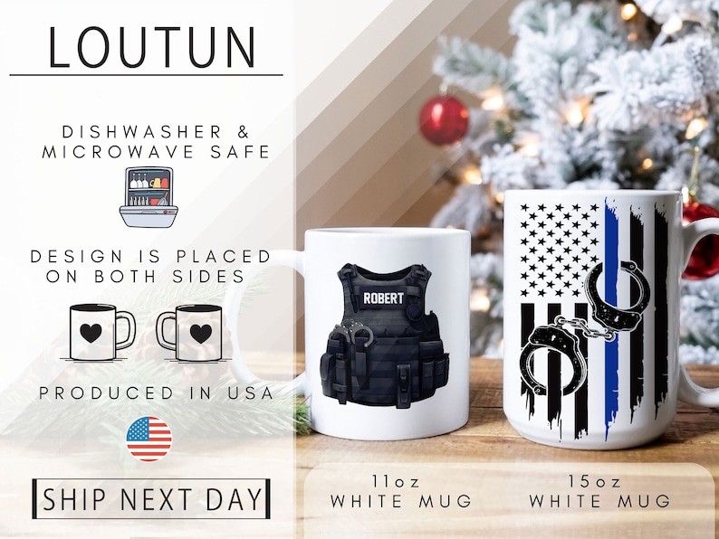 Personalized Police Mug, Policeman Coffee Mug, Custom Name Police Mug ...