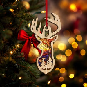 Personalized Deer Hunting Layered Wood Ornament, Custom Hunting ...