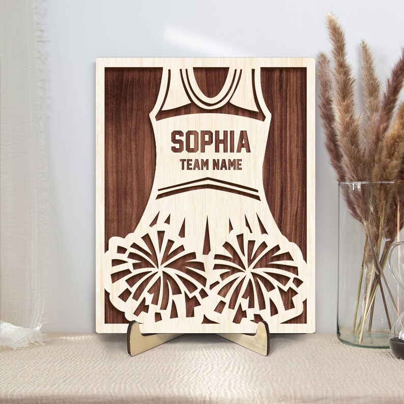Personalized Cheerleading Wooden Plaque, Custom Name Wooden Sign, Cheer ...