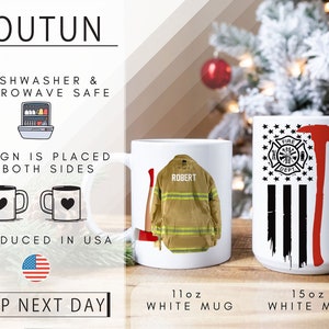 Personalized Firefighter Mug, Firefighter Coffee Mug, Custom Name ...