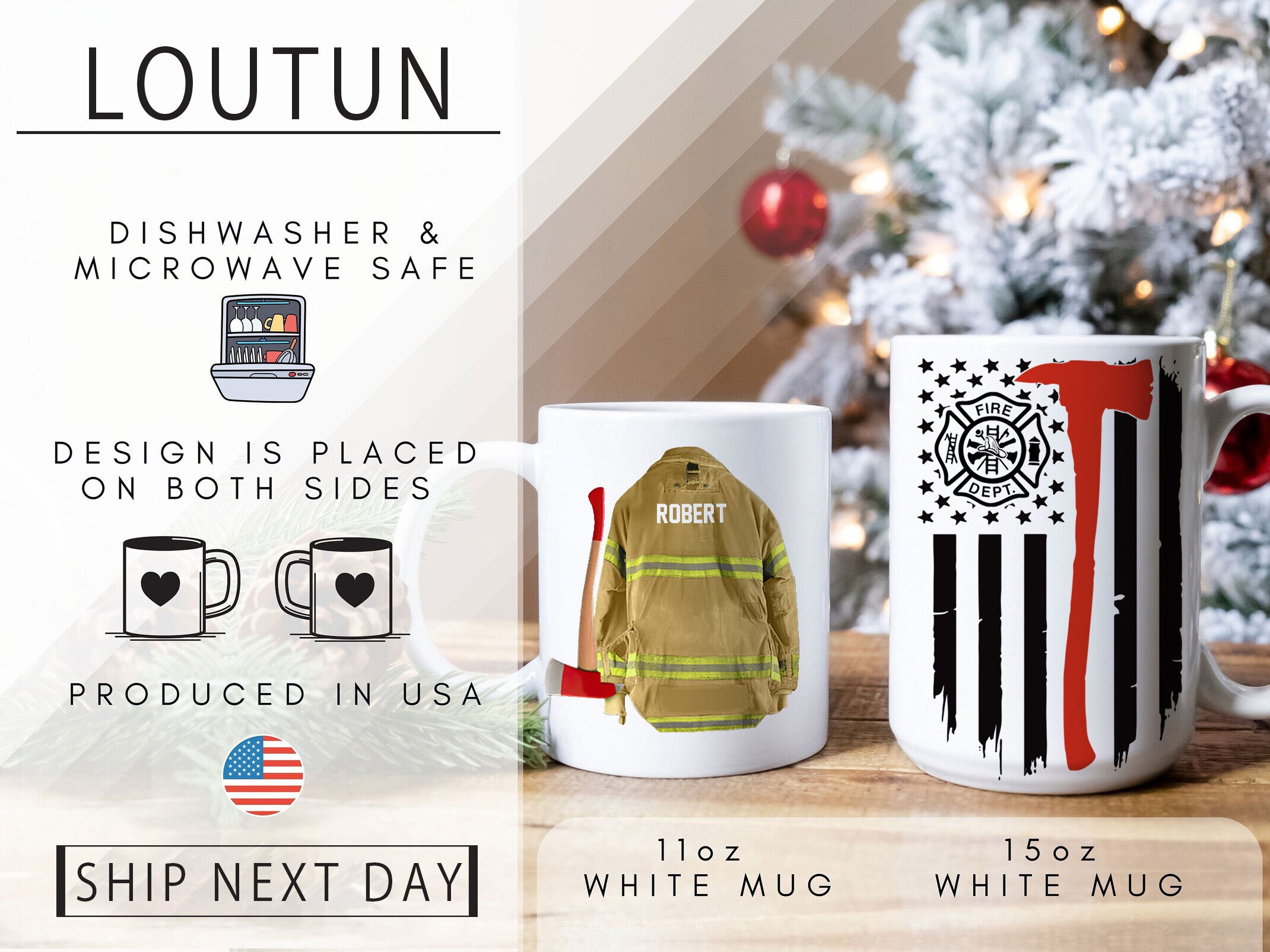 Personalized Firefighter Mug, Firefighter Coffee Mug, Custom Name ...