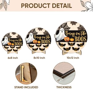 Personalized Halloween Boo Wooden Plaque, Custom Kid's Name Wooden Sign ...