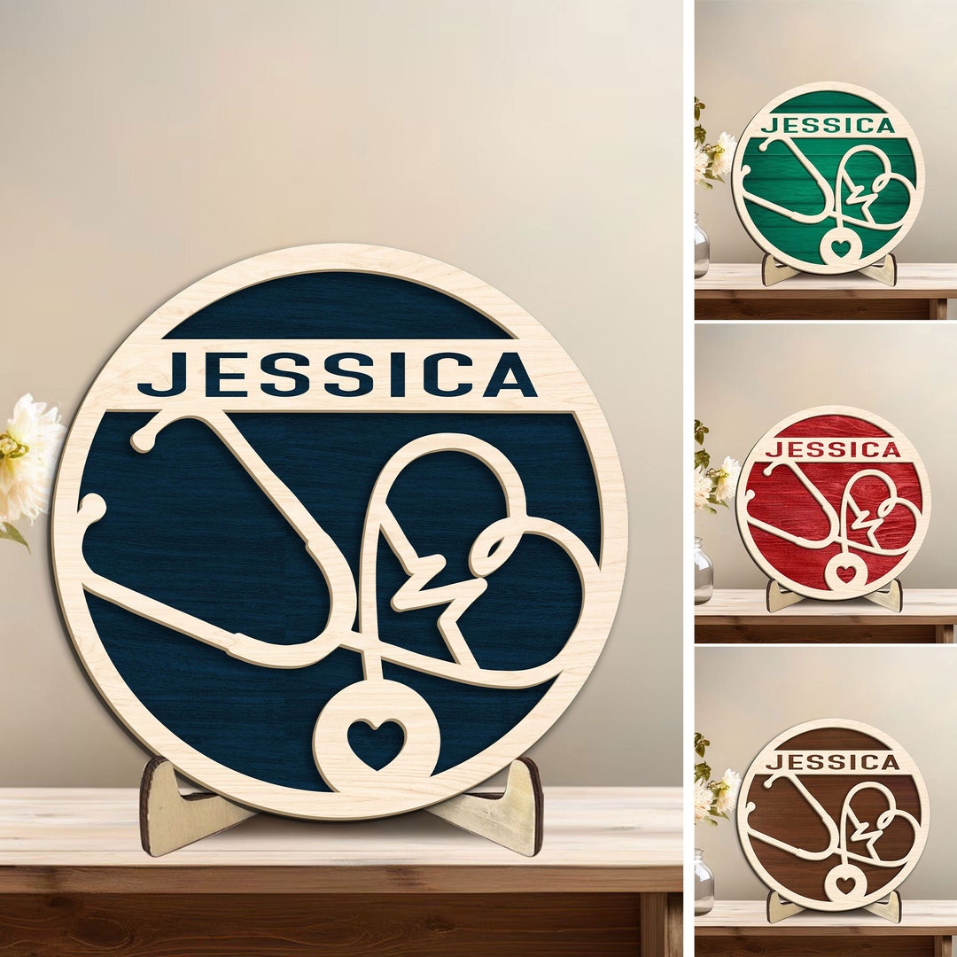 Personalized Nurse Wooden Plaque, Custom Name Wooden Sign, Nurse Wood ...