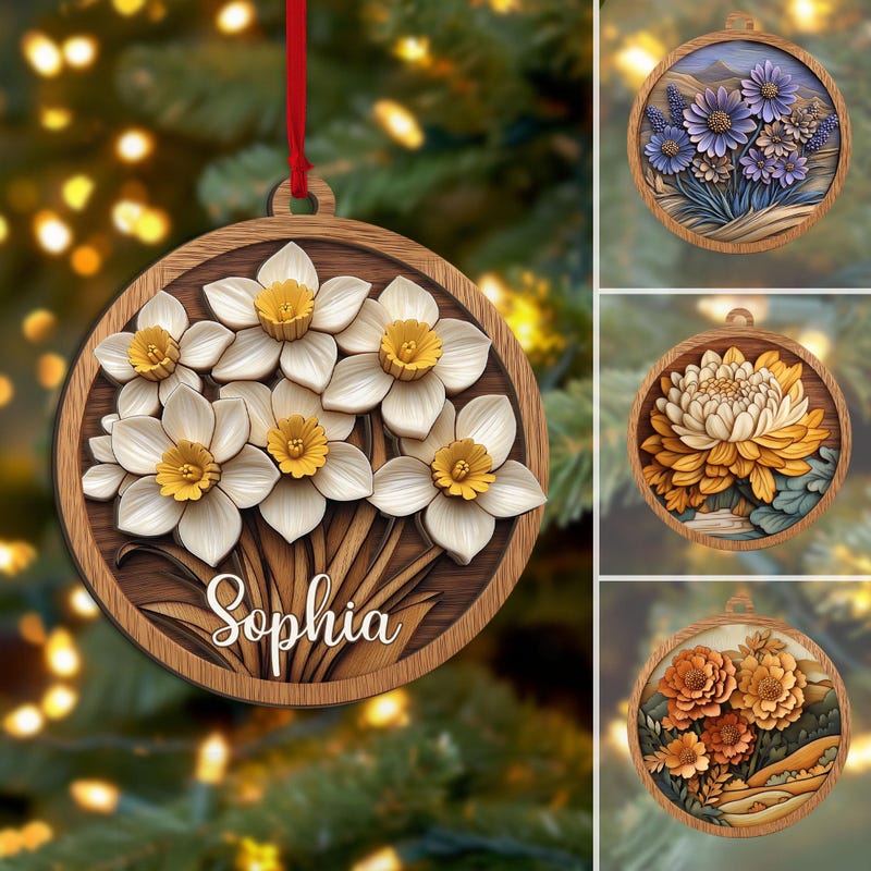 Wooden Ornaments Flower - Etsy