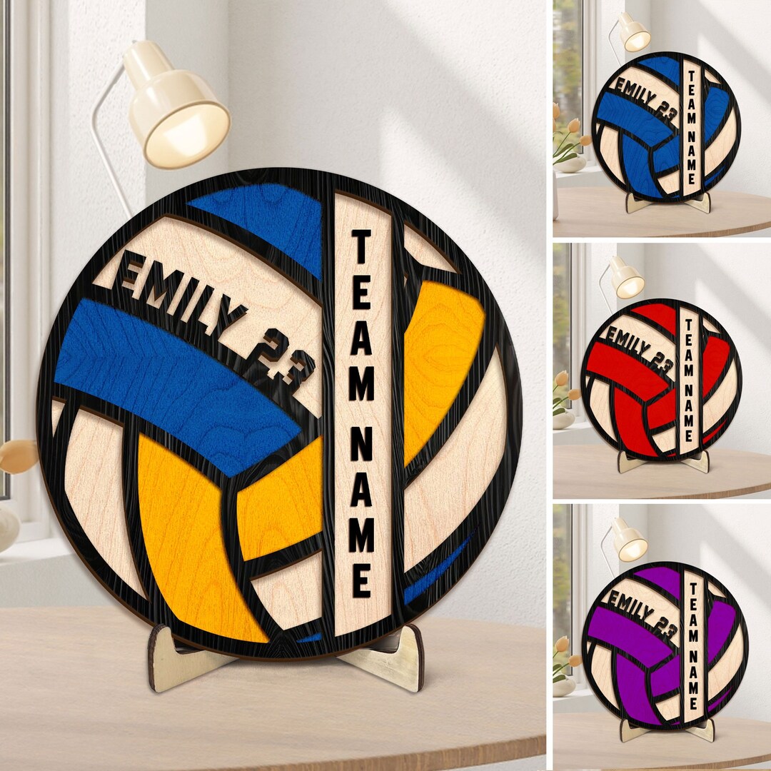 Personalized Volleyball Wooden Plaque, Custom Name & Number Wooden Sign ...
