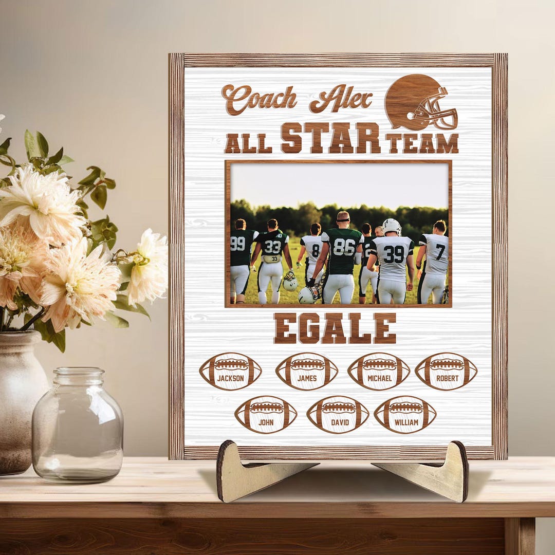 Personalized Football Team Wooden Plaque, Custom Name & Number Players ...