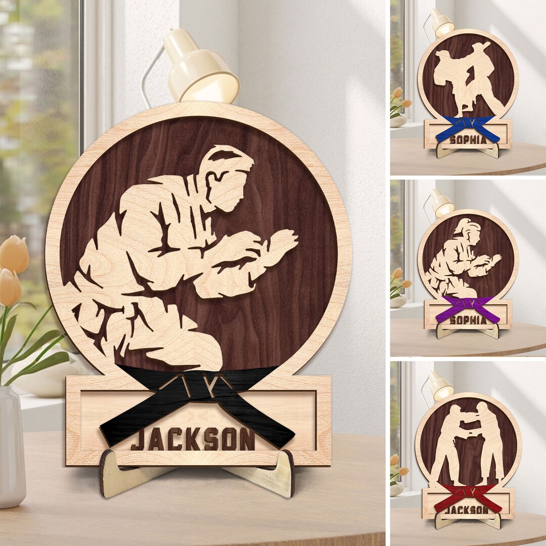 Personalized Brazilian Jiu-jitsu Wooden Plaque, Custom Name Wooden Sign ...