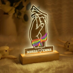 Personalized LGBT Night Light, Custom Names Acrylic Night Light ...