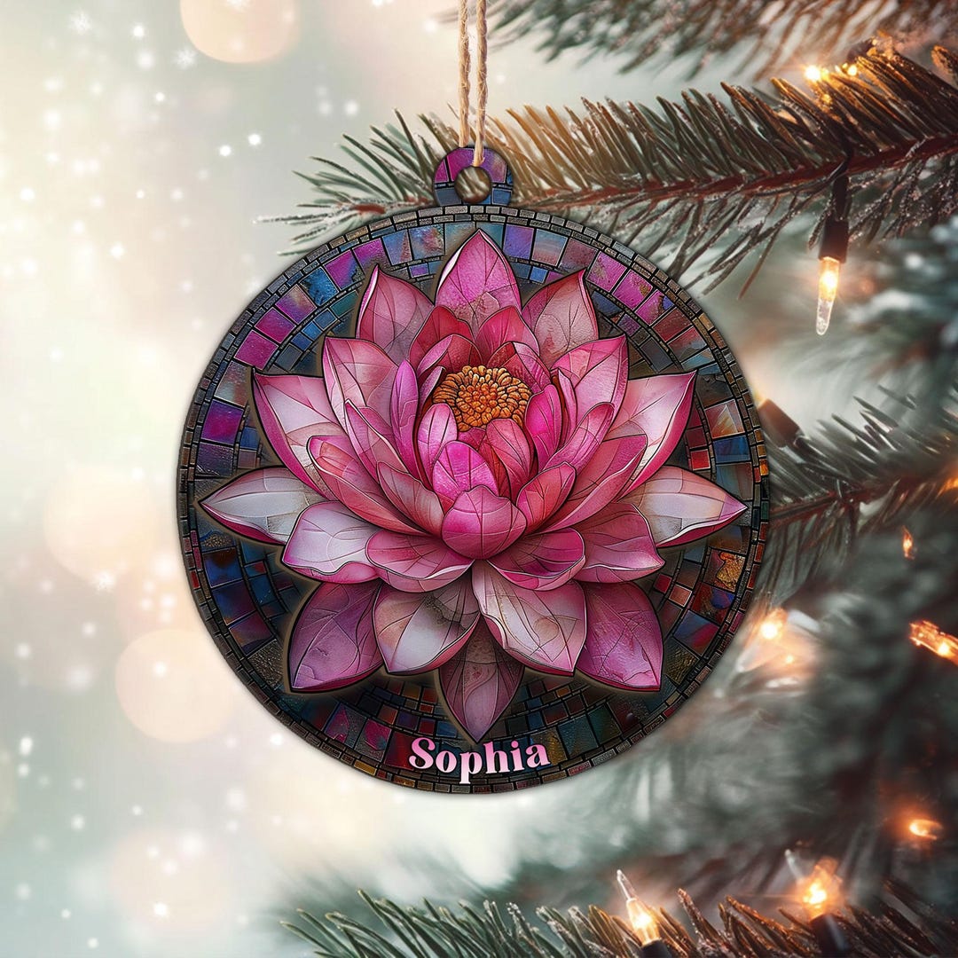 Personalized Lotus Flower Layered Wood Ornament, Custom Lotus Flower ...