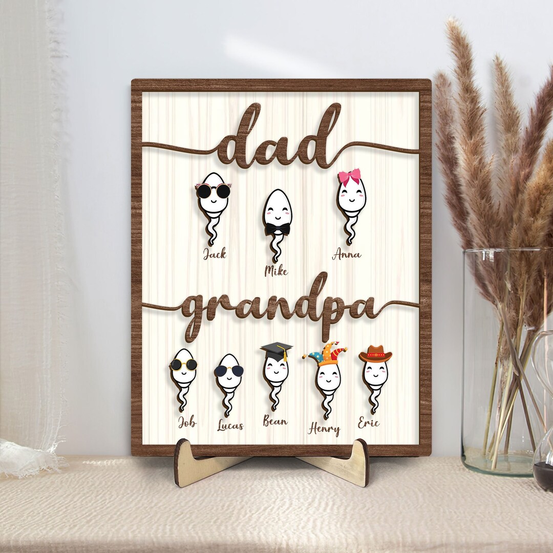 Personalized Daddy Wooden Plaque, Custom Kid's Name Wooden Sign, Funny ...