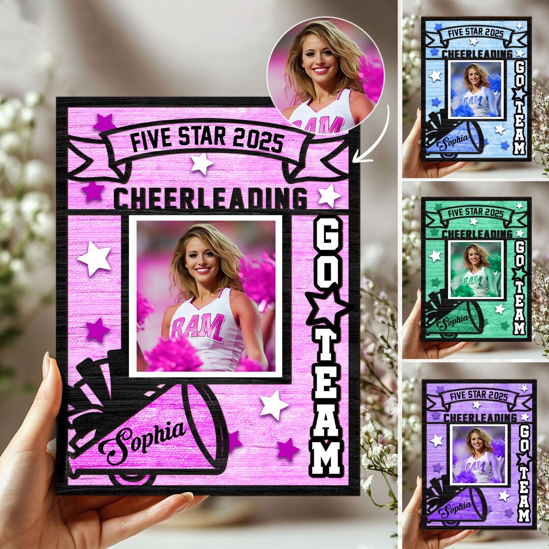 Personalized Cheerleading Wooden Plaque, Custom Photo on Wood Sign ...