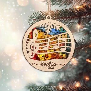 Personalized Music Teacher Layered Wood Ornament, Custom Treble Clef ...