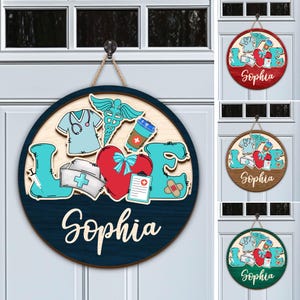 Personalized Nurse Door Sign, Custom Nurse Wooden Sign, Nurse Door ...