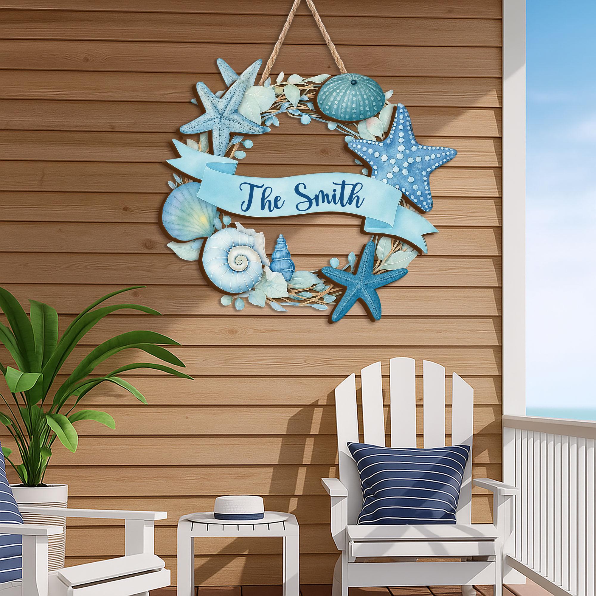 Personalized Beach Door Sign, Custom Wooden Sign, Welcome Sign, Coastal ...