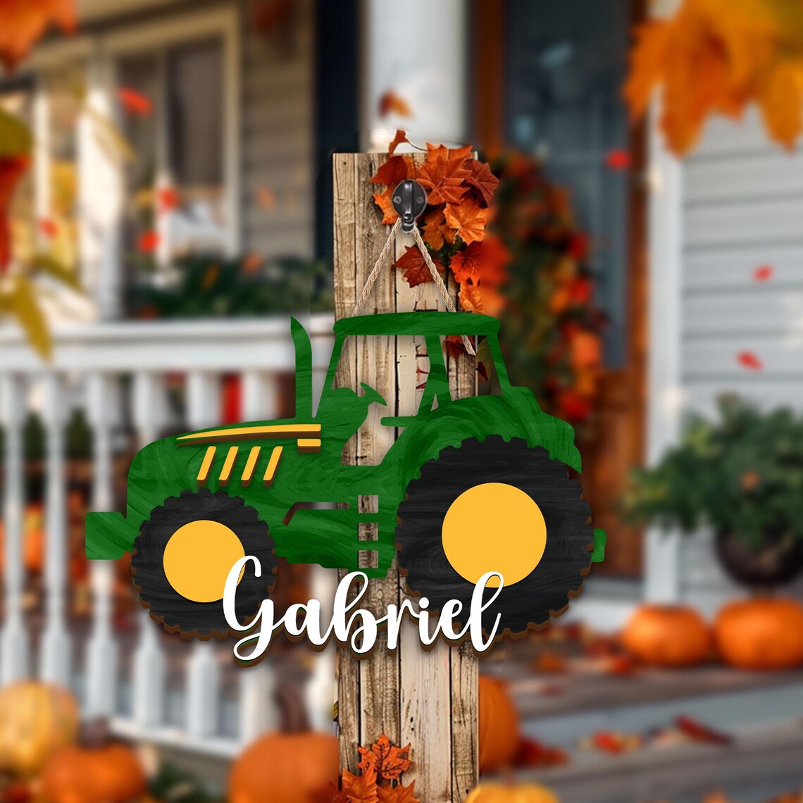 Personalized Tractor Door Sign, Custom Name Wooden Sign, Tractor Door ...