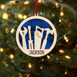 Personalized Mechanic Christmas Layered Wood Ornament, Custom Mechanic ...