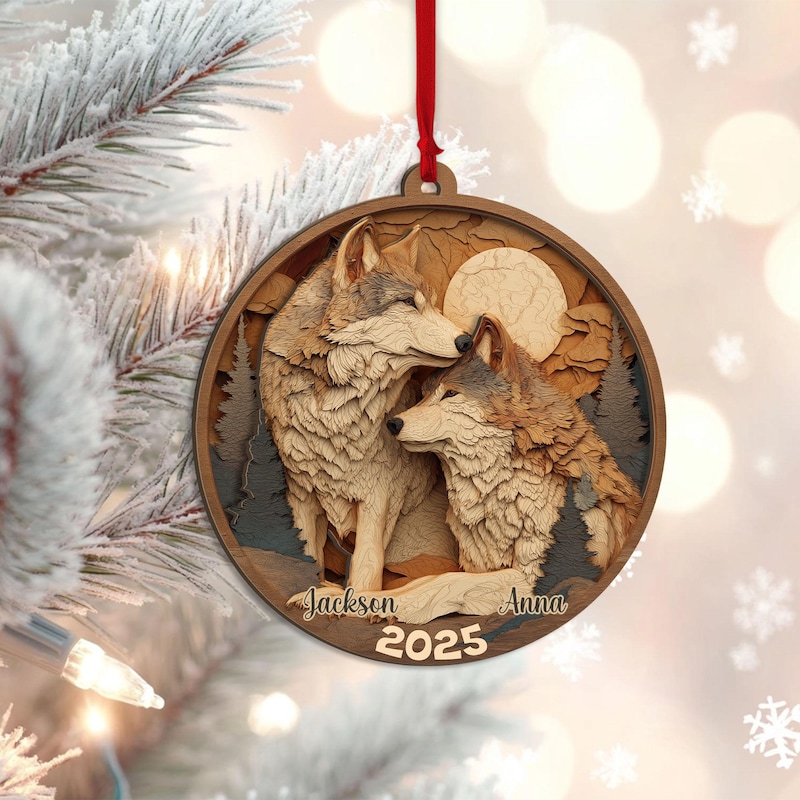 Wolf Christmas Ornament - Etsy