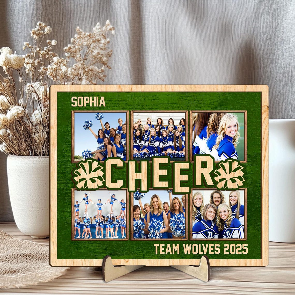 Personalized Cheerleading Wooden Plaque, Custom Photo on Wood Sign ...