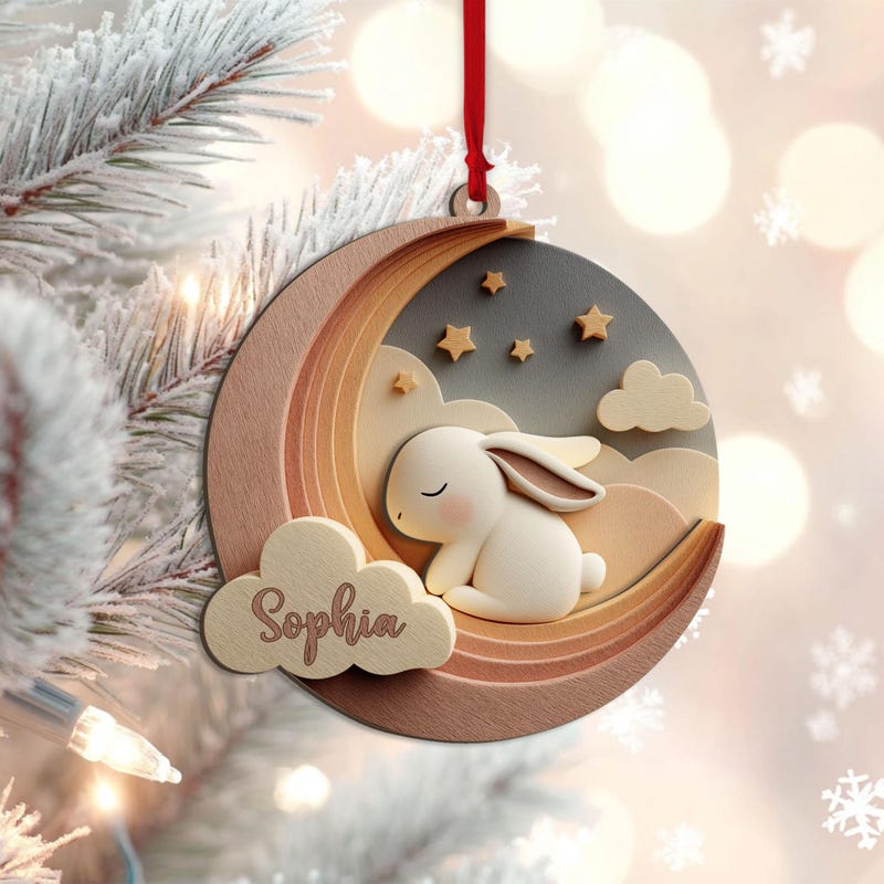 Bunny Christmas Ornament - Etsy