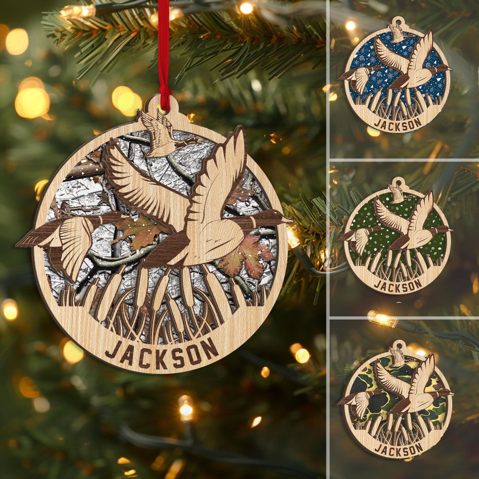 Personalized Duck Hunting Layered Wood Ornament, Custom Hunting ...